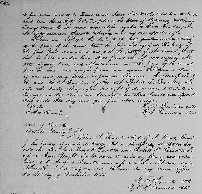 H. C. Hamilton to James Wright - 27 Acres